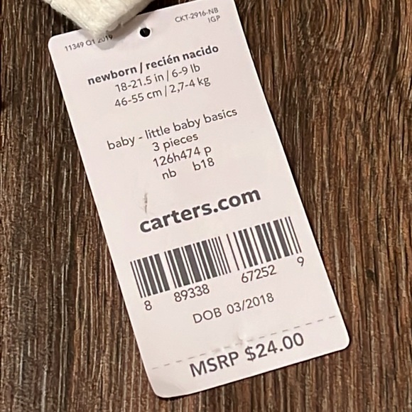 Carter's | Matching Sets | Nwt Carters Brand Baby Girls 3 Piece Basics ...